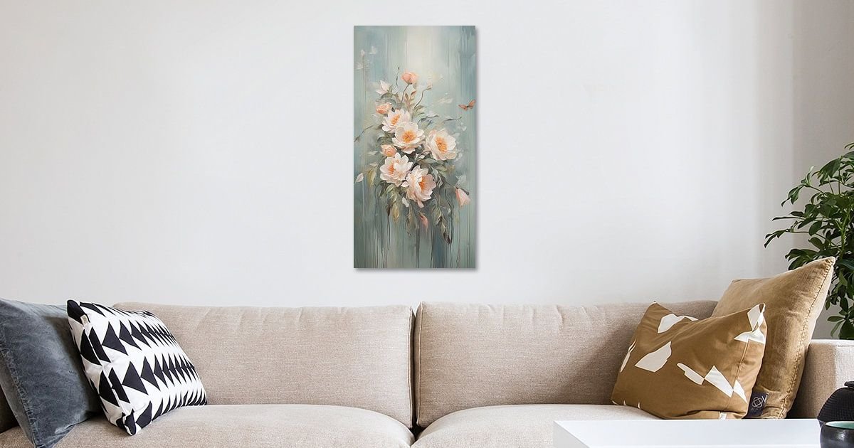 Stilleven met bloemen van De Mooiste Kunst op canvas, behang en meer
